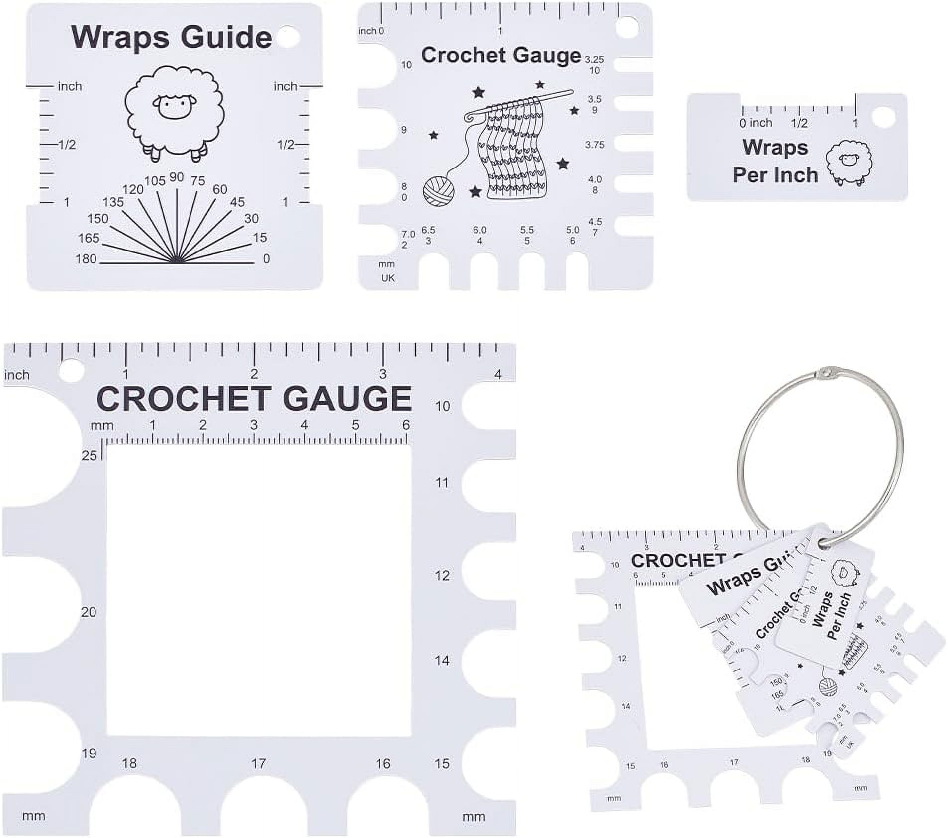 8 Pcs 4 Styles Knitting Needle Gauge PVC Knitting Gauge Rulers with ...