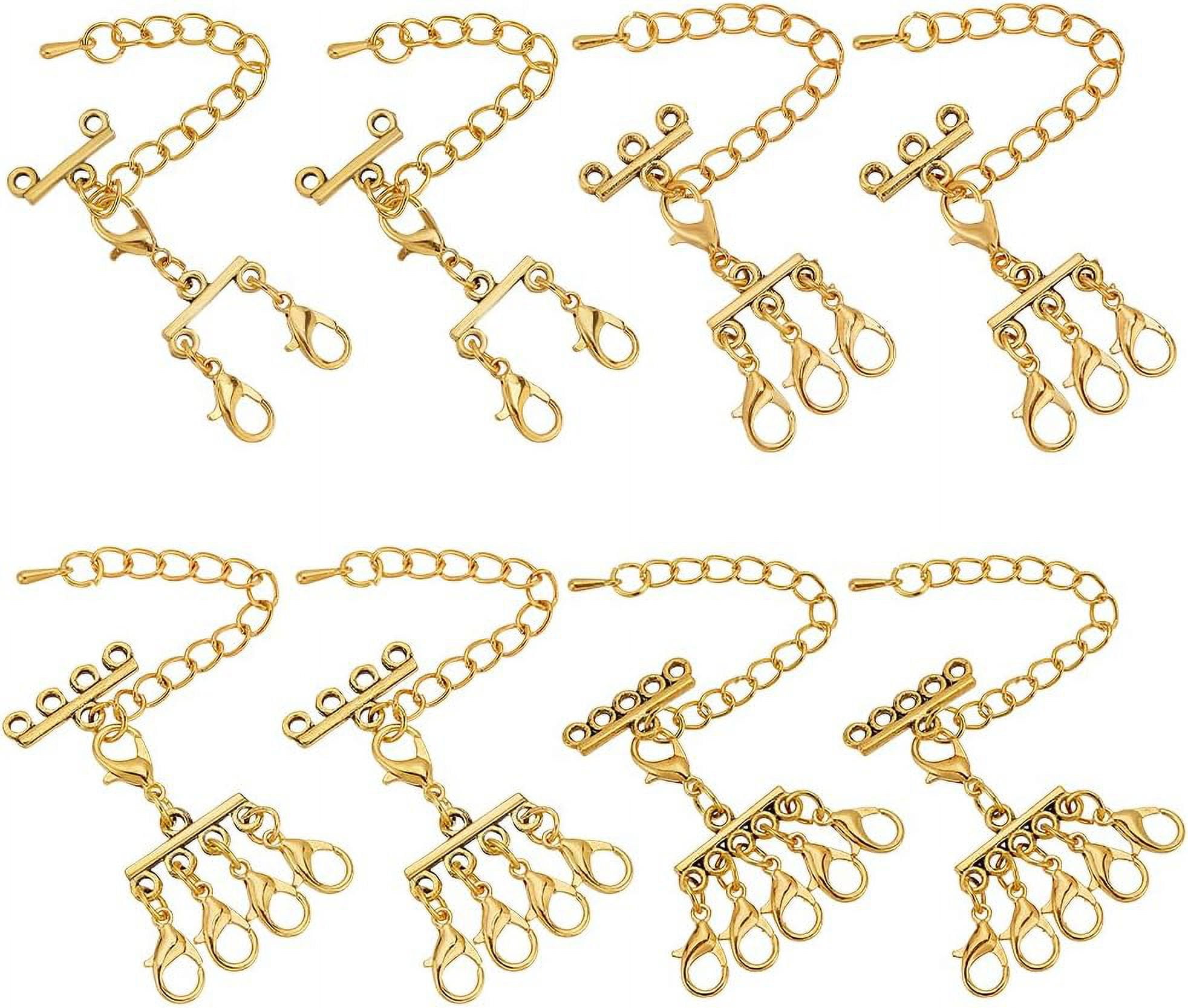 8 Pcs 4 Styles Multi Strand Clasps with Lobster Clasps 2/3/4/5 Loops ...