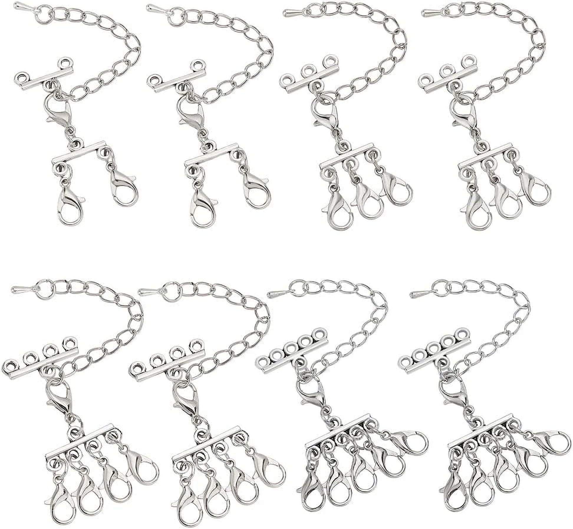 8 Pcs 4 Styles Multi Strand Clasps with Lobster Clasps 2/3/4/5 Loops ...