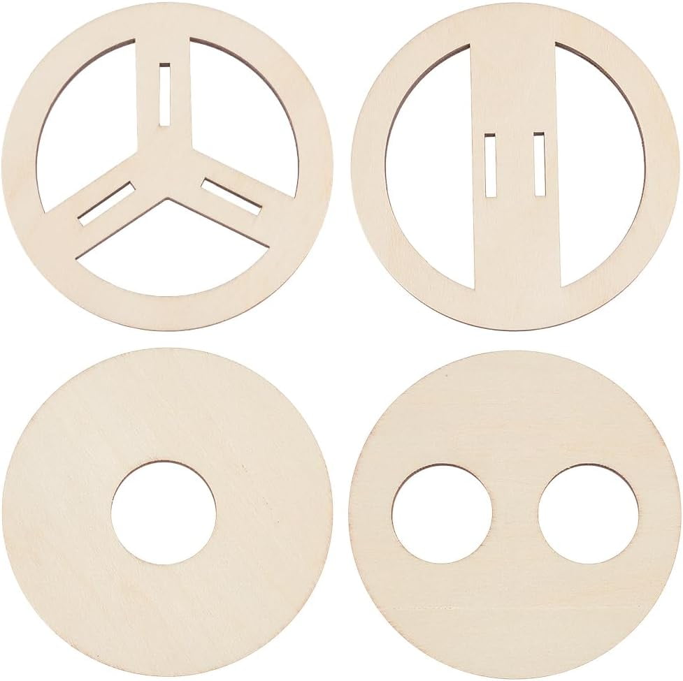 8 Pcs 4 Styles Wooden Wick Centering Tool 2.95 Inch Engraved Patterned ...