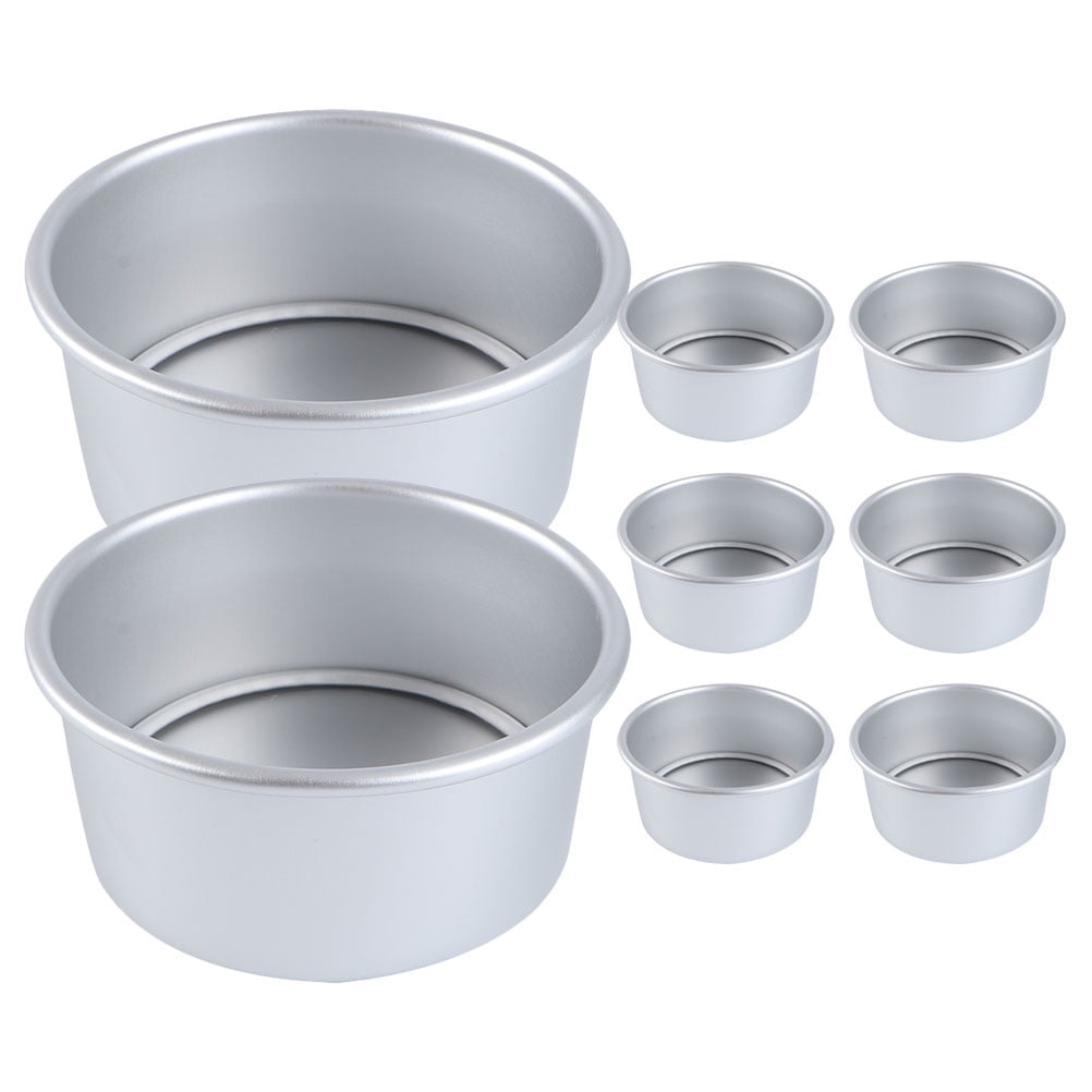 8 Pcs 4-inch Anodized Living Bottom Mold Chiffon Round Baking Cake 8pcs ...