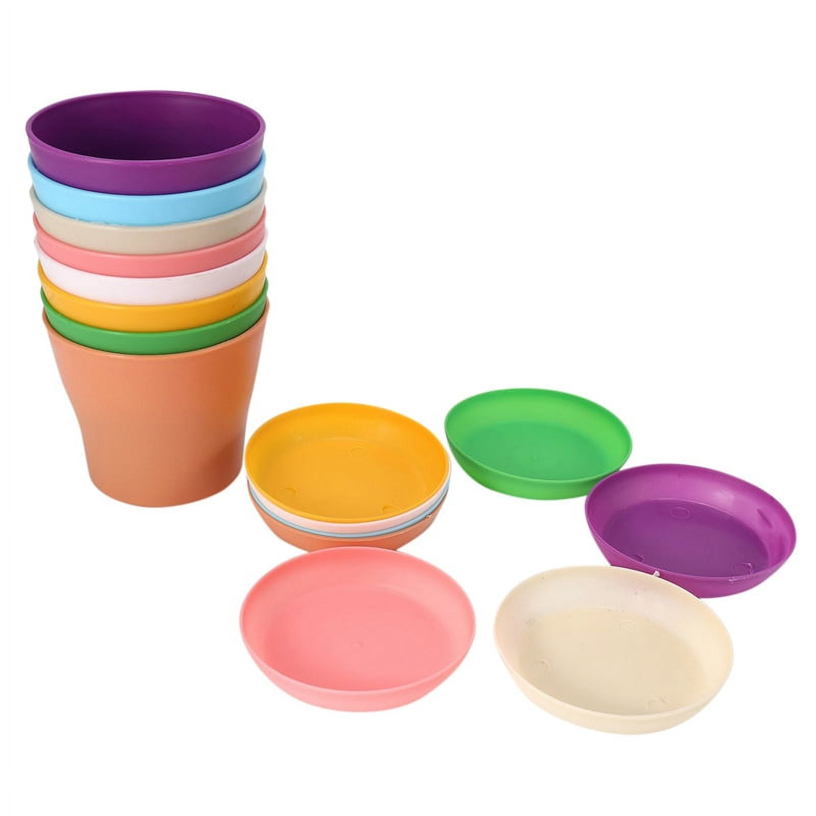 8 Pcs 4 inch Small Plant Pots Colorful Plastic Flower Indoor for Office ...