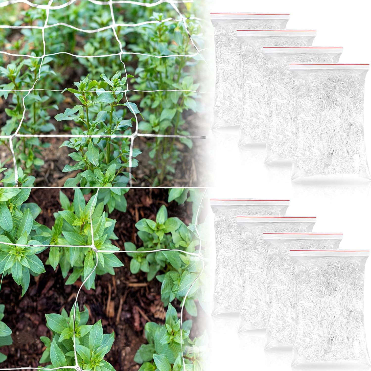 8 Pcs 5 X 30 Ft Heavy Duty Polyester Plant Trellis Netting for Outdoor ...