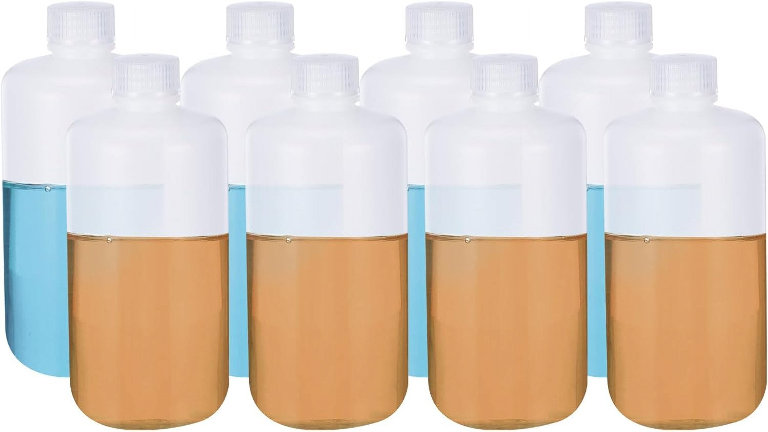 8 Pcs 500ml Reagent Bottles, HDPE Small Mouth Round Bottles with Screw ...