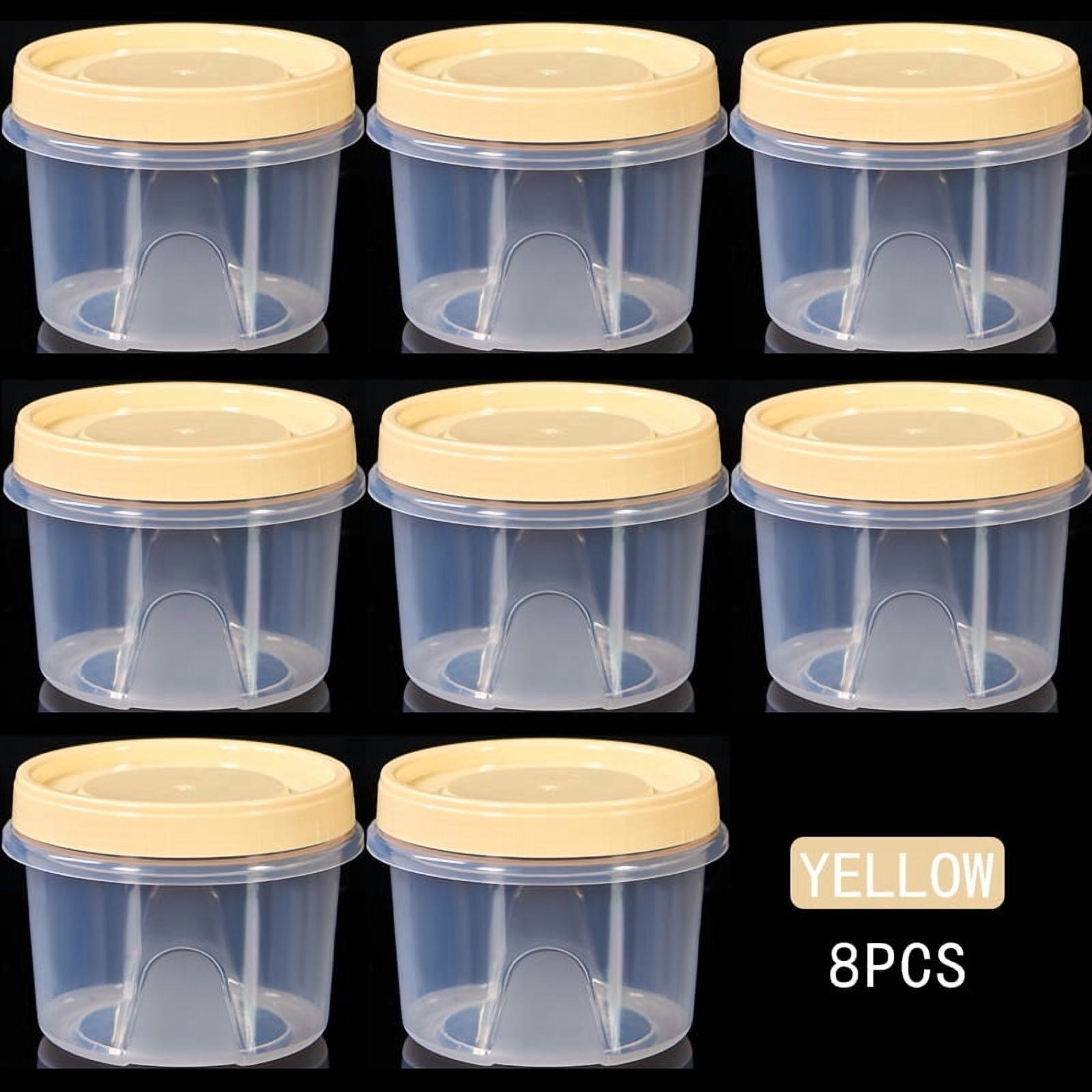 8 Pcs 500ml Round Food Fresh Keeping Box Kitchen Refrigerator Storage ...