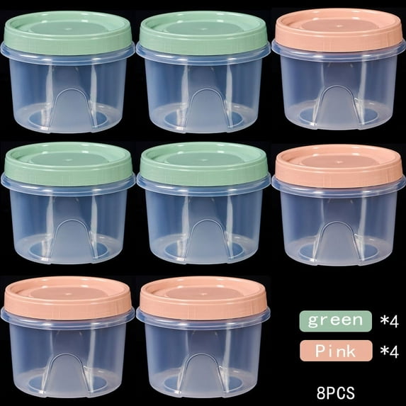 8 Pcs 500ml Round Food Fresh Keeping Box Kitchen Refrigerator Storage ...