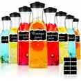 8 Pcs 54 oz Plastic Carafe Water Carafe with Lid Clear Plastic Pitcher ...