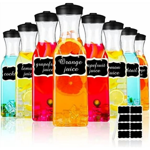 8 Pcs 54 oz Plastic Carafe Water Carafe with Lid Clear Plastic Pitcher ...