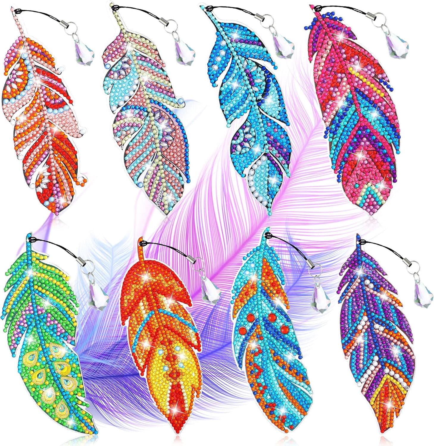 8 Pcs 5d Diamond Painting Bookmarks Kits DIY Crystal Diamond Art ...