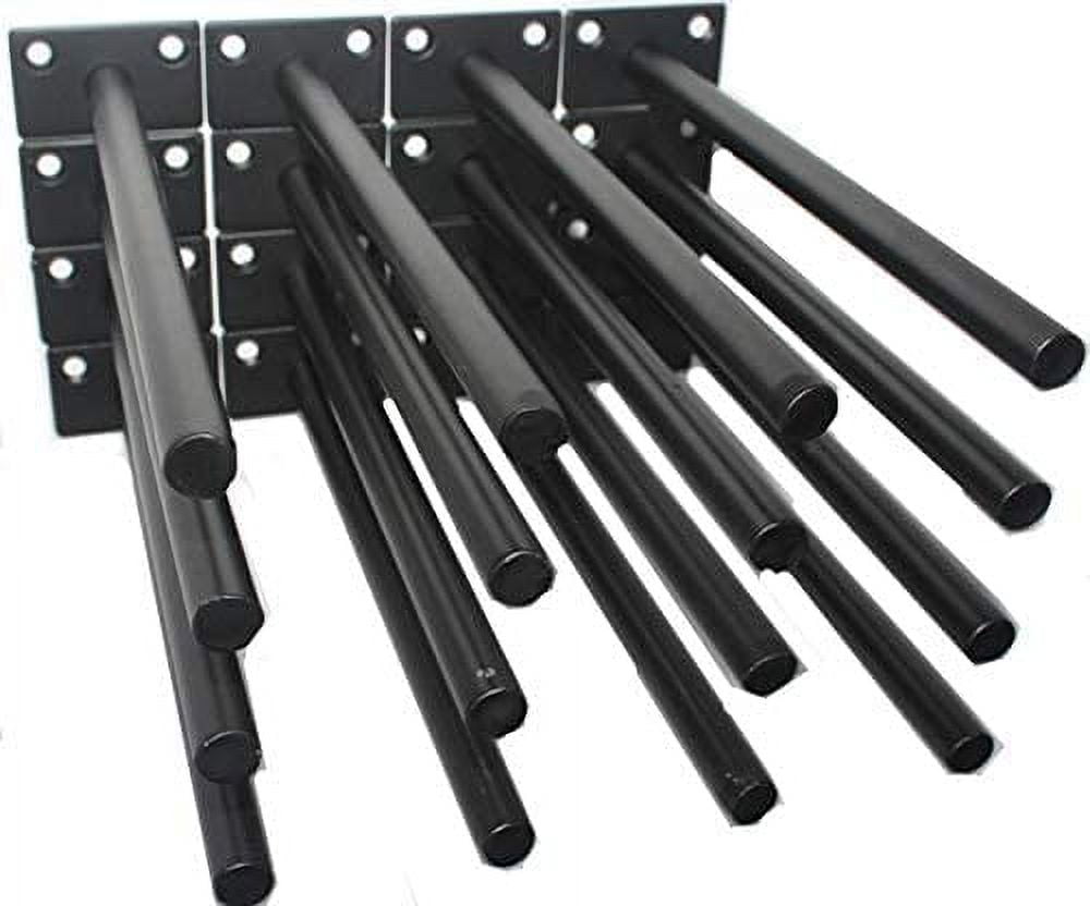 8 Pcs 6" Black Solid Steel Floating Shelf Bracket Blind Shelf Supports ...