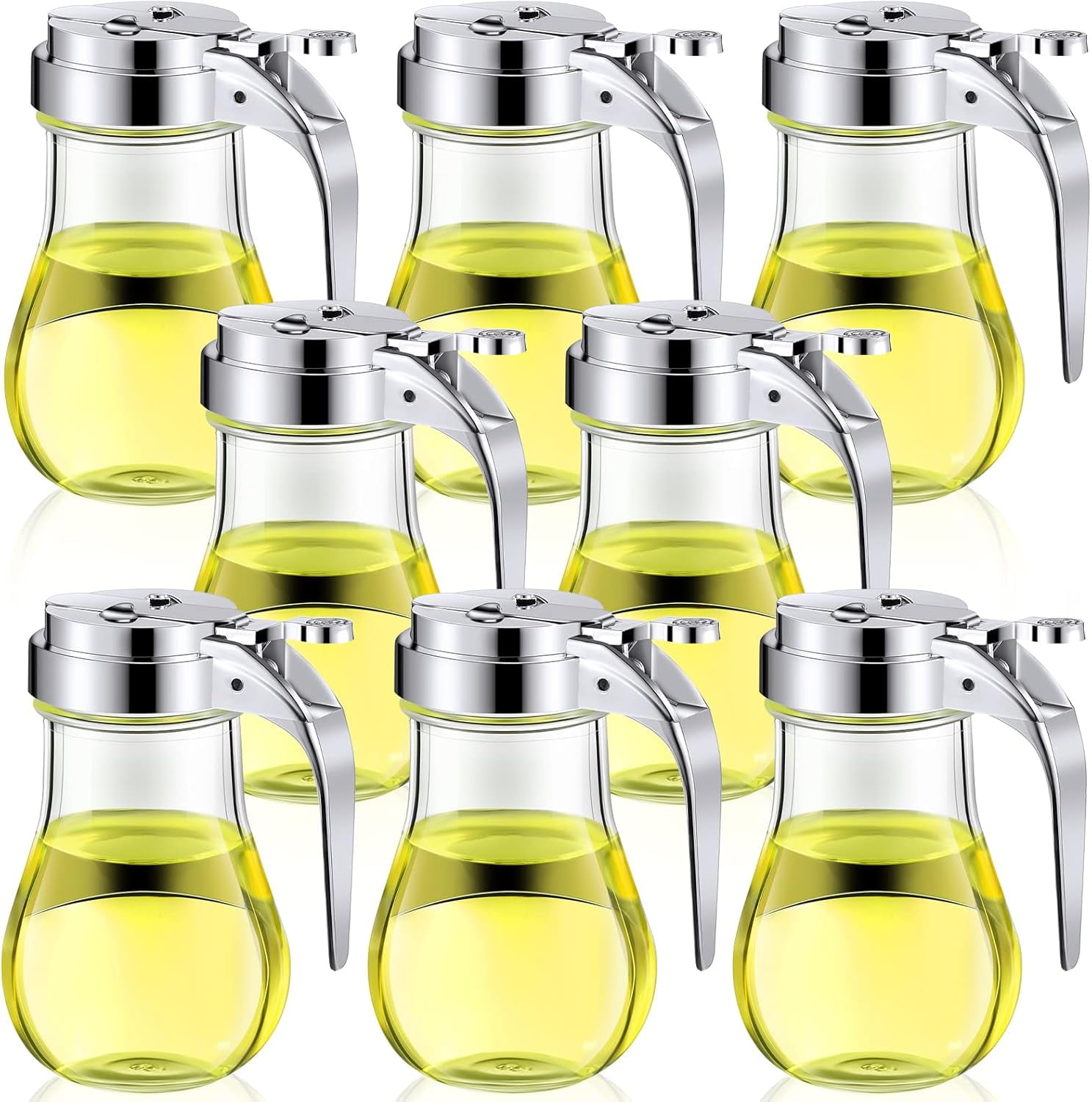 8 Pcs 6 oz Glass Syrup Dispenser with Retracting Spout Coffee Syrup ...