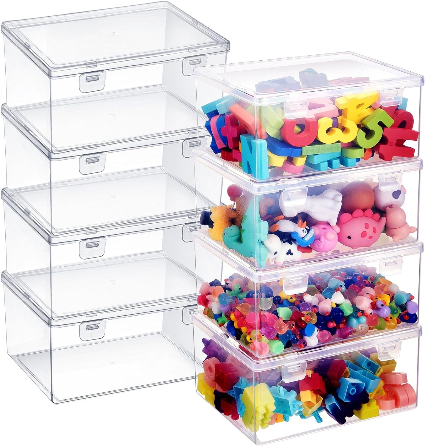8 Pcs 7.09 x 5.2 x 3.43 Inch Plastic Playroom and Gaming Storage ...