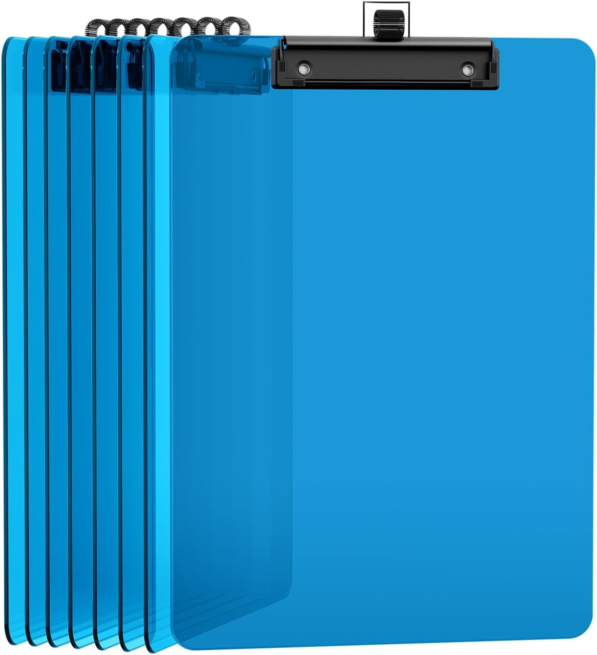 8 Pcs 8.5 x 11 Inch Blue Plastic Clipboard With Low Profile Clip Pen ...