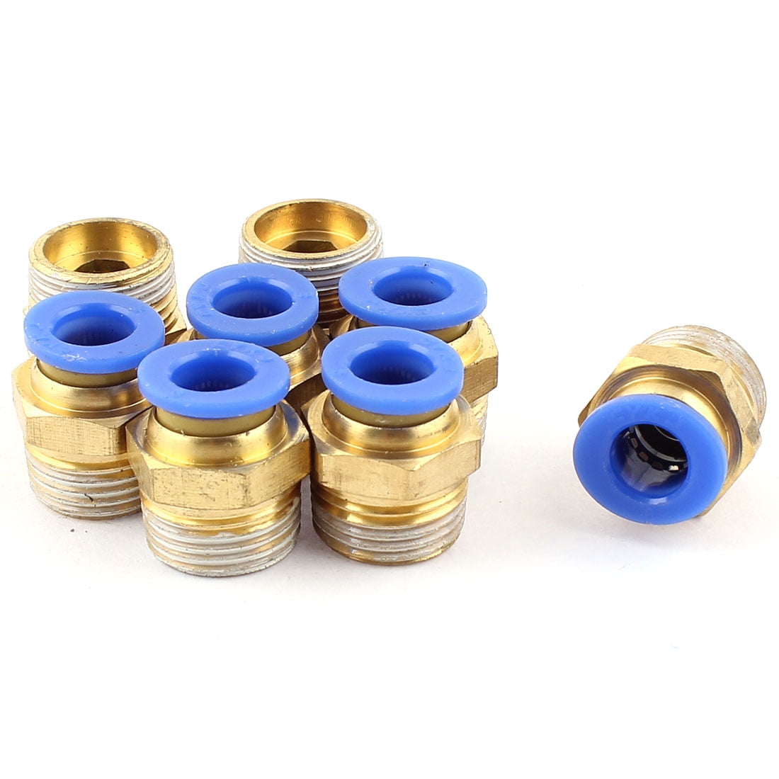 8 Pcs 8mm Tube to 3/8 BSP Thread Push in Quick Connect Coupler Fittings ...