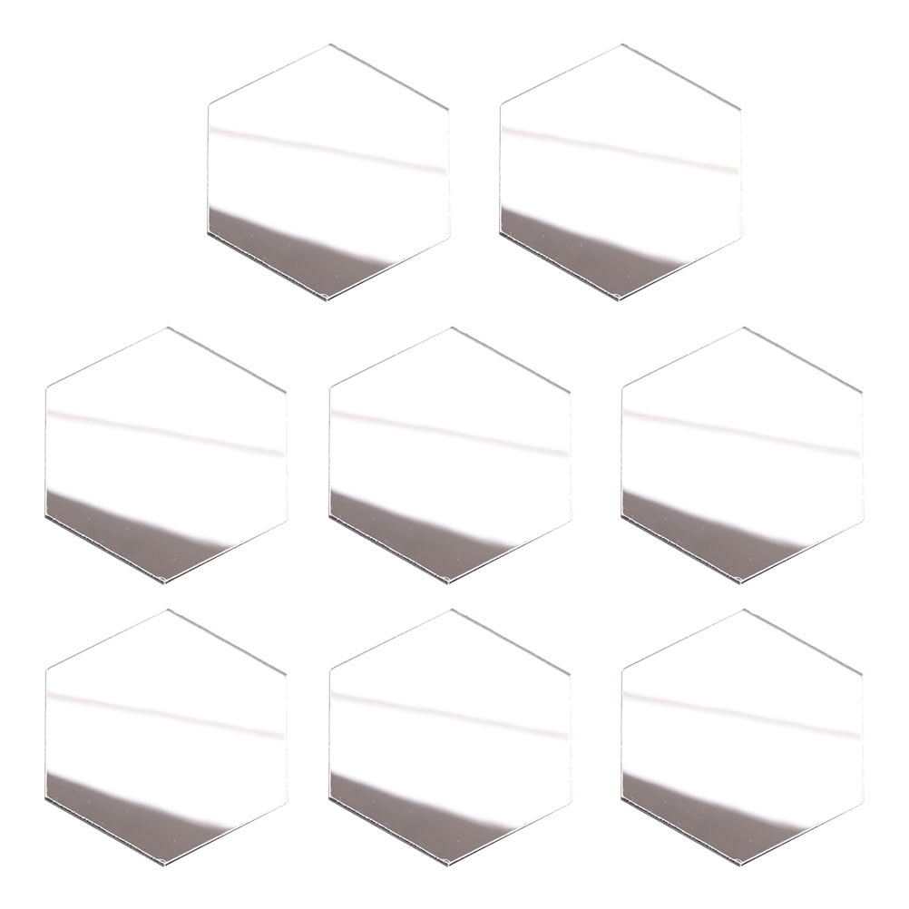 NUOLUX Hexagon Shape Mirror Silver 8Pcs 1.6x1.6x0.04In - Walmart.com