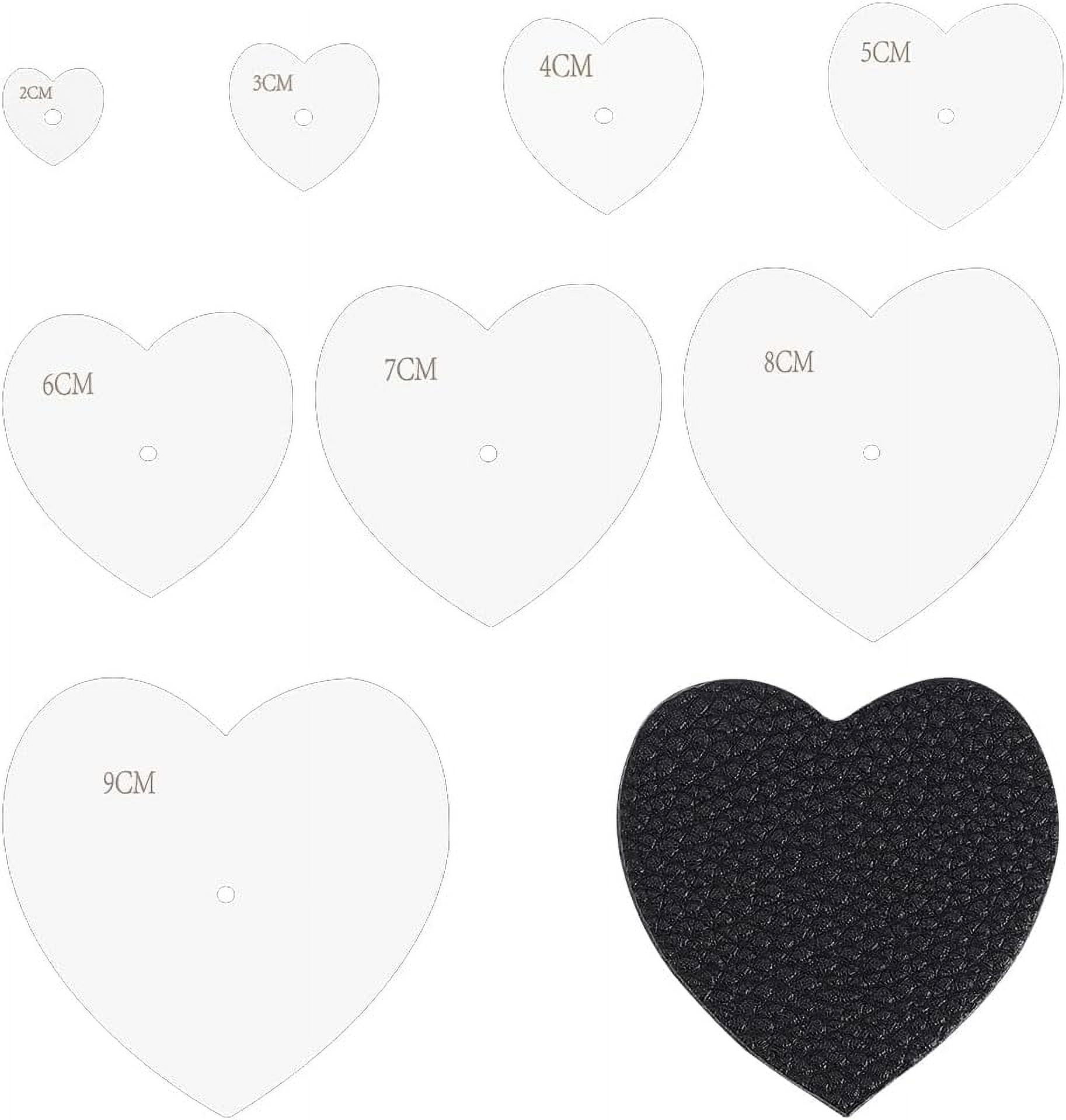 8 Pcs Acrylic Sashiko Stencils 8 Sizes Heart Stencils Heart Quilting ...