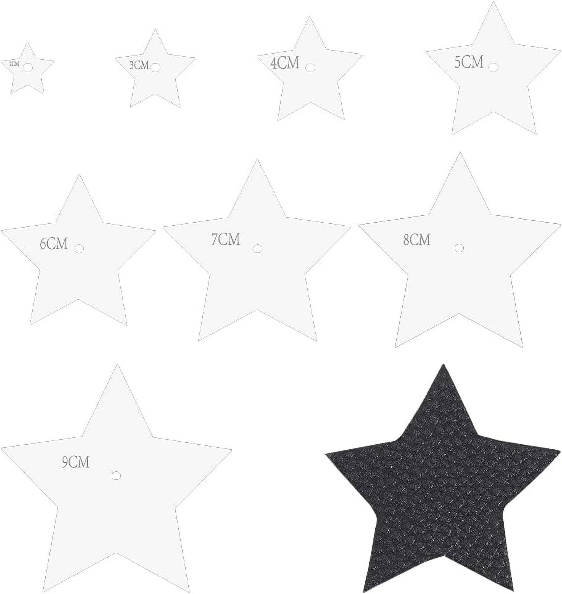 8 Pcs Acrylic Sashiko Stencils 8 Sizes Star Stencils Star Quilting ...