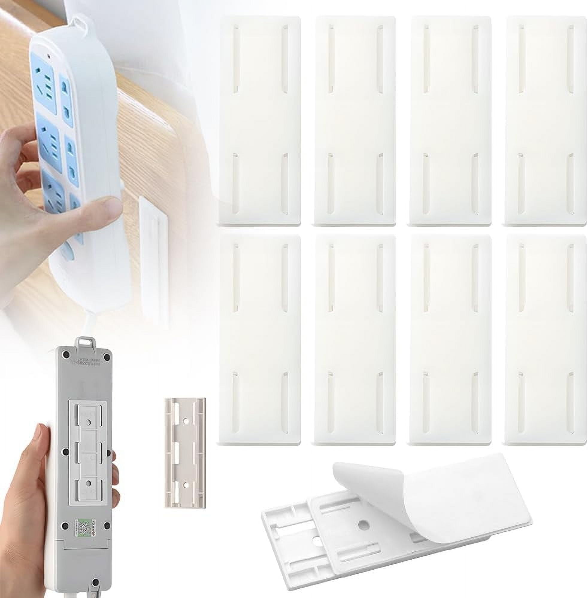 8 Pcs Adhesive Punch-Free Socket Holder, 2025 Upgraded Power Strip ...