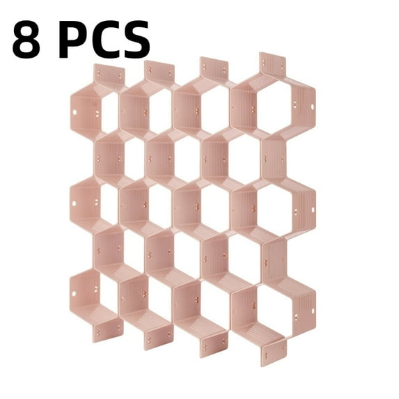 8 Pcs Adjustable Honeycomb Drawer Divider Organizer in Pink for Storage ...
