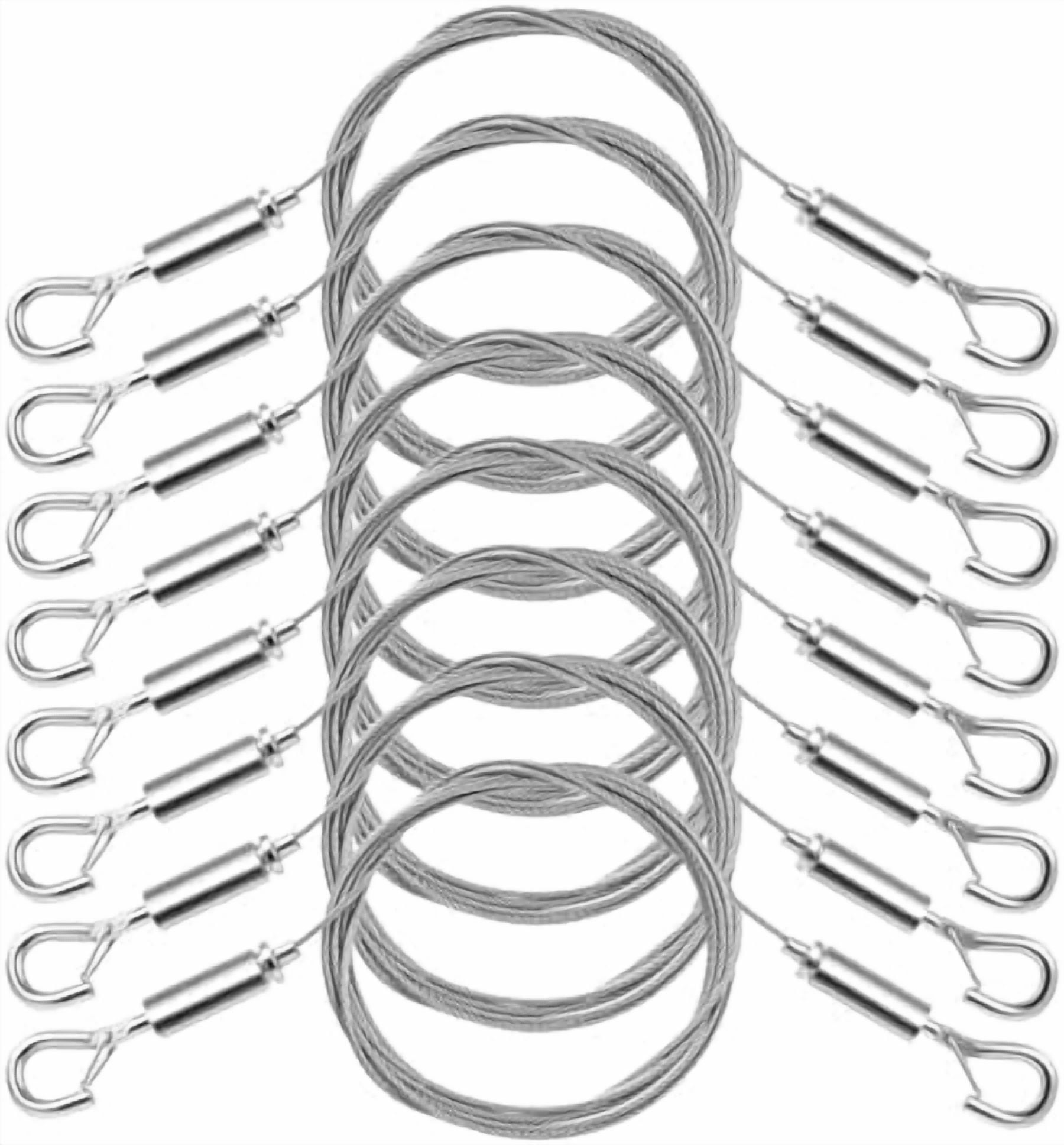 8 Pcs Adjustable Picture Hanging Wire Kit, 6.6FT Heavy Duty Stainless ...