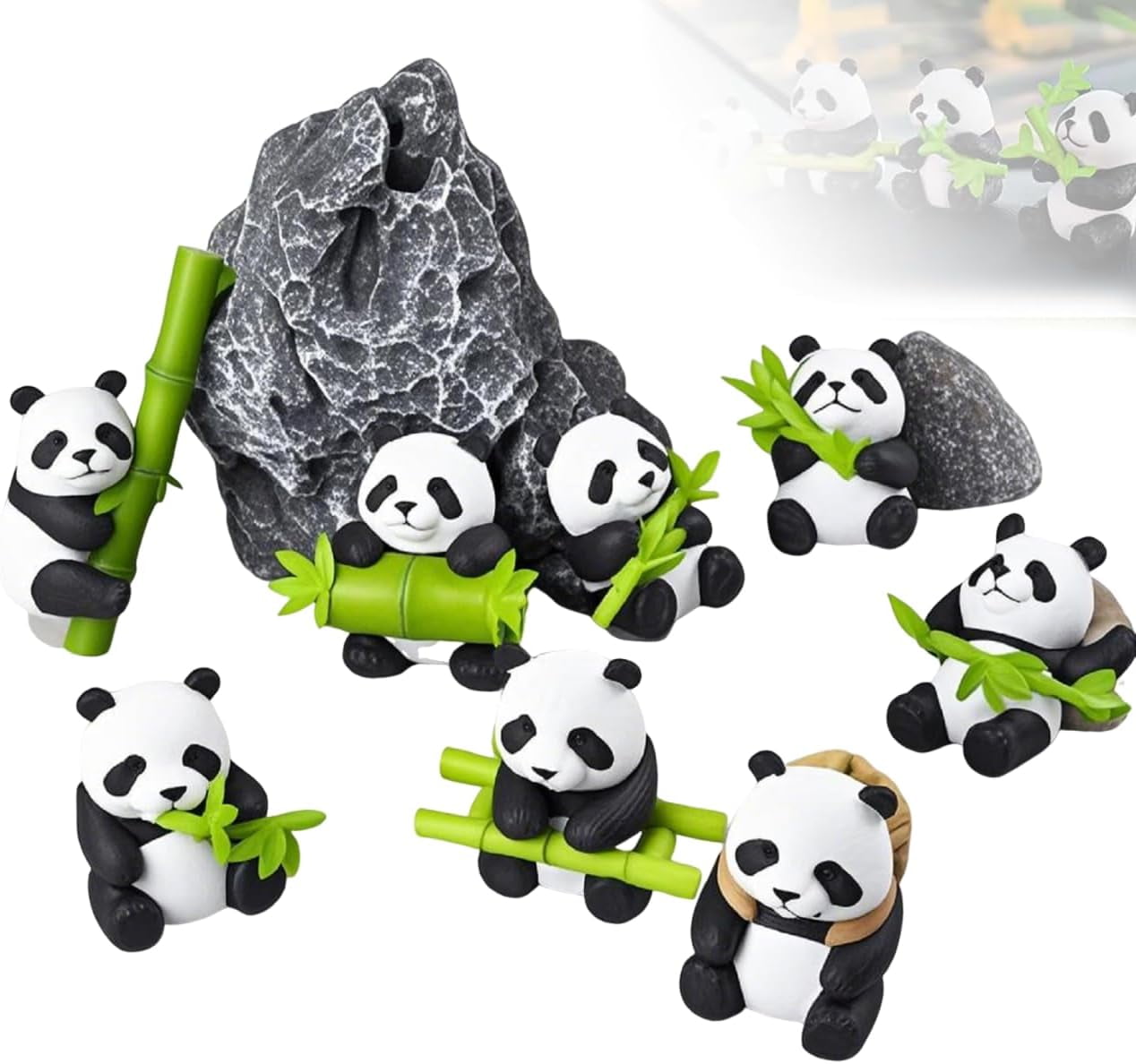 8 Pcs Adorable Panda Car Dashboard Decor Set, Cute Car Decor Panda ...