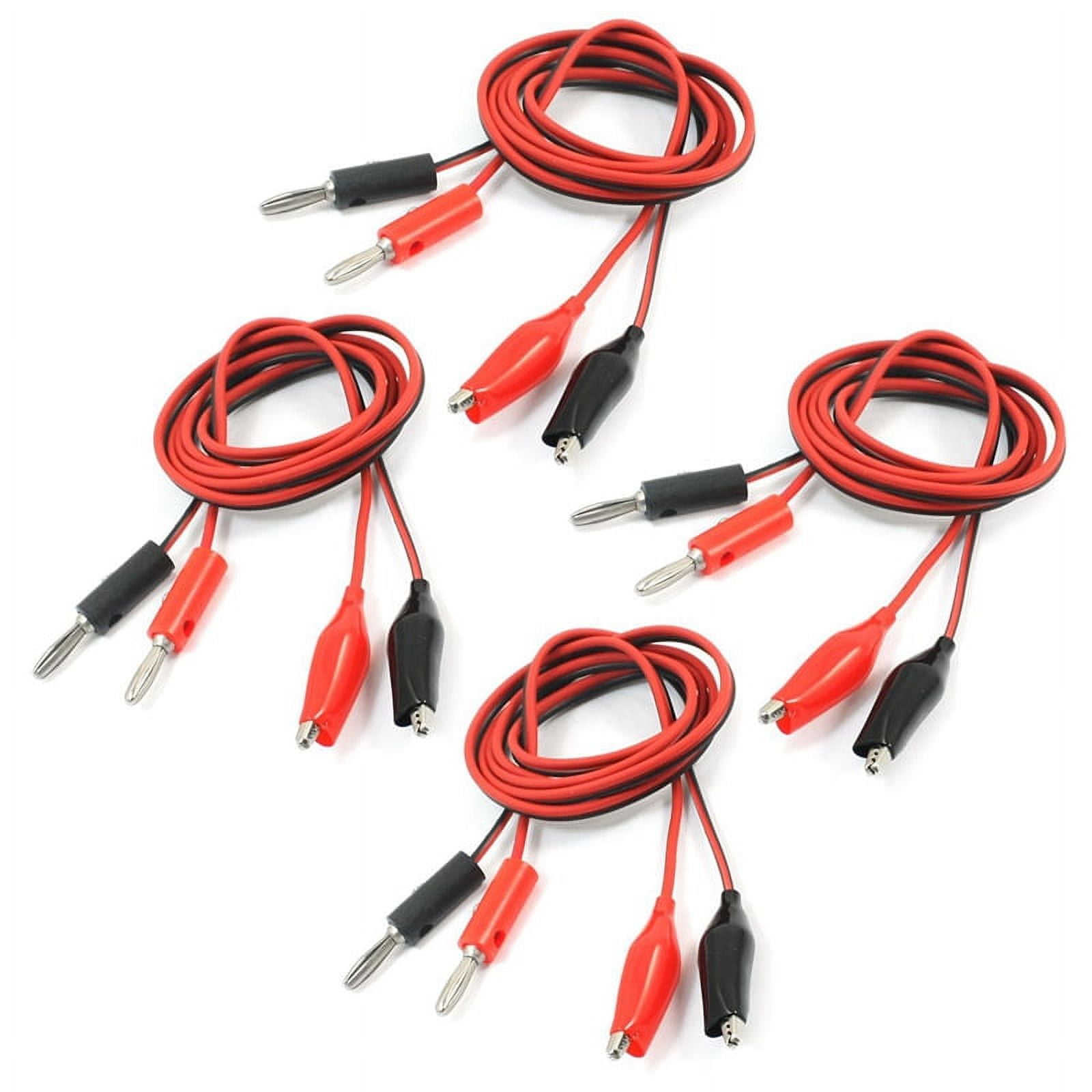 8 Pcs Alligator Clip to Banana Plug Multimeter Test Lead Black Red 1M,4 ...