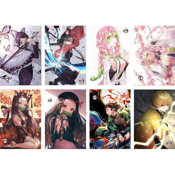 8 Pcs Anime Demon Slayer Poster Cool Wall Decor Art Print Posters for ...