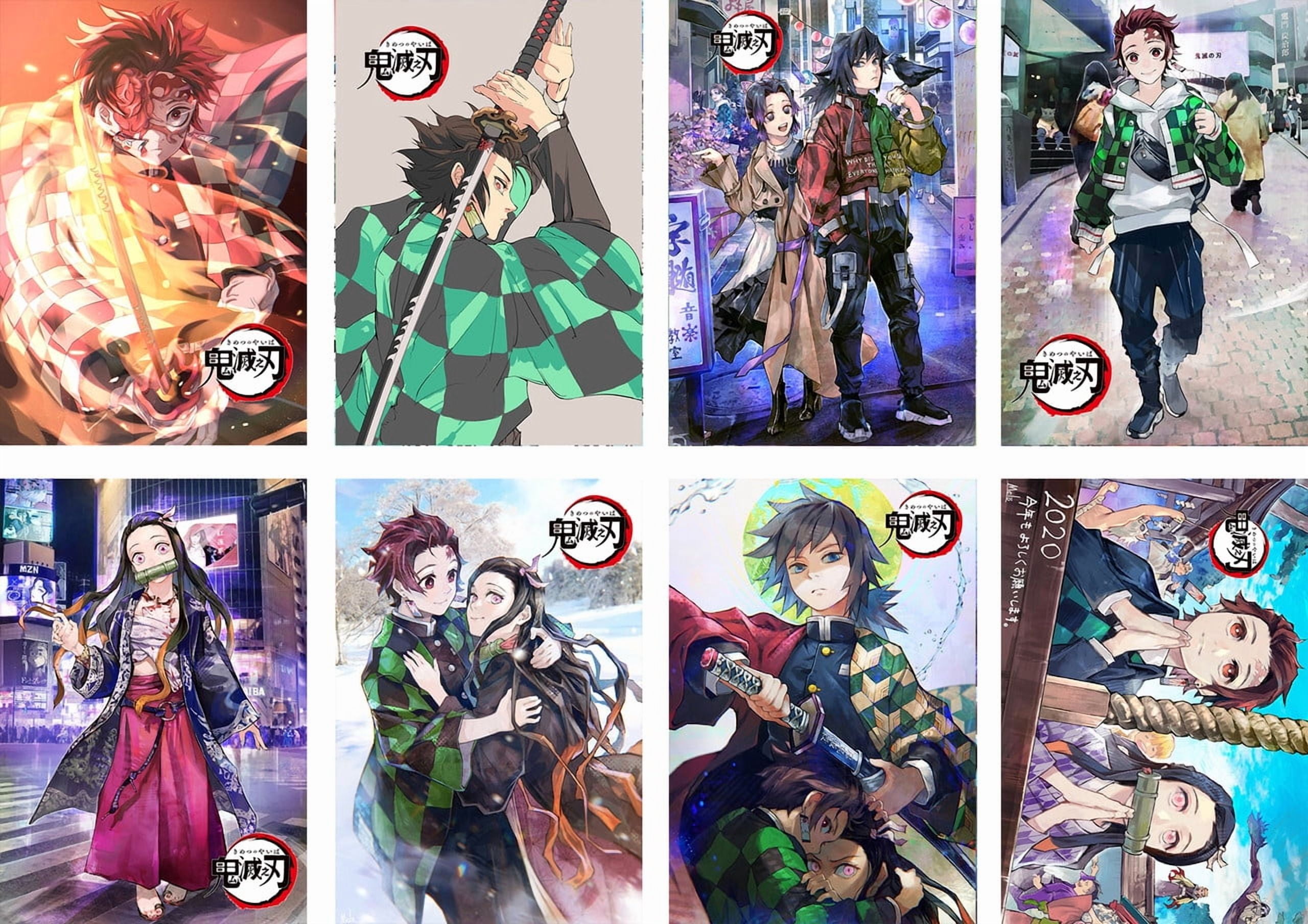 8 Pcs Anime cartoon Demon Slayer Poster Cool Wall Decor Art Print ...