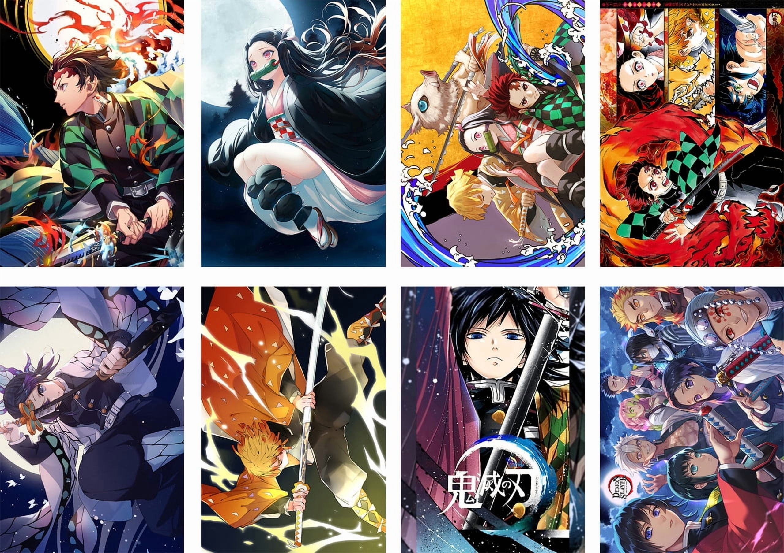 8 Pcs Anime cartoon Demon Slayer Poster Cool Wall Decor Art Print ...