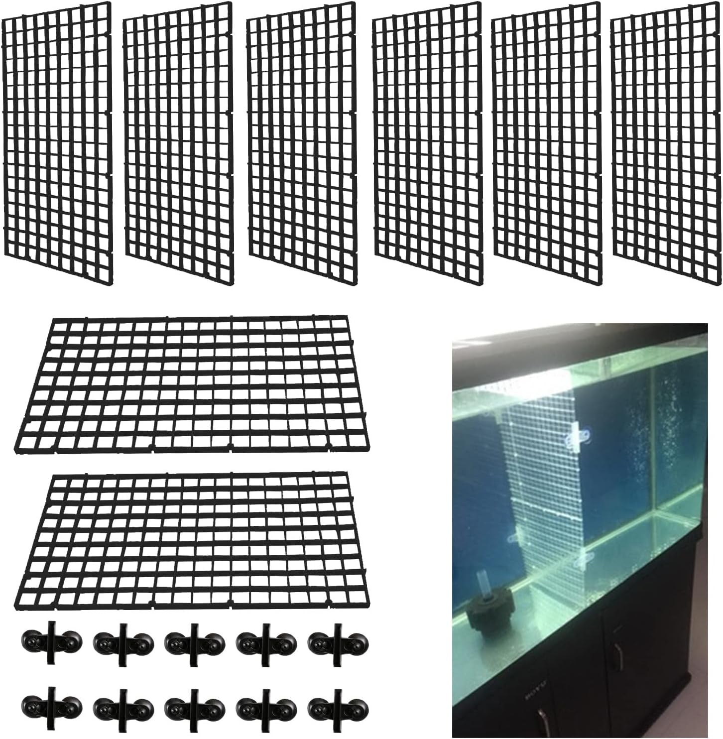 8 Pcs Aquarium Dividers,Fish Tank Divider,Aquarium Grid Plastic,for ...