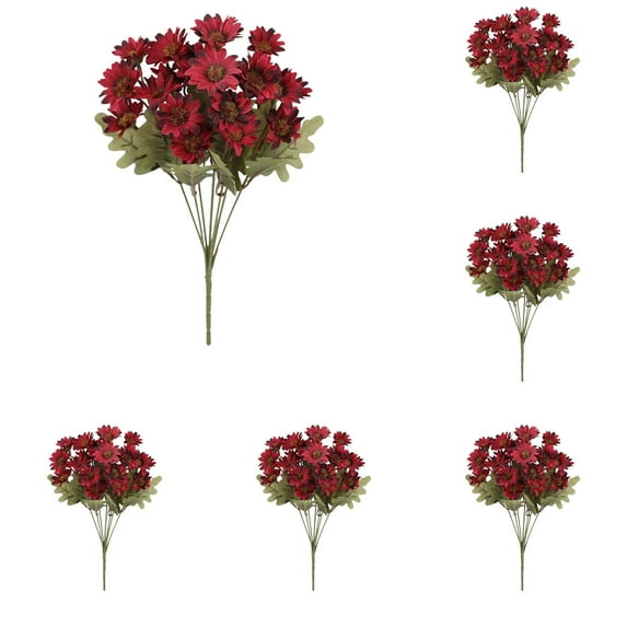 8 Pcs Artificial Flowers for Outdoors Faux Mums UV Resistant Plastic ...