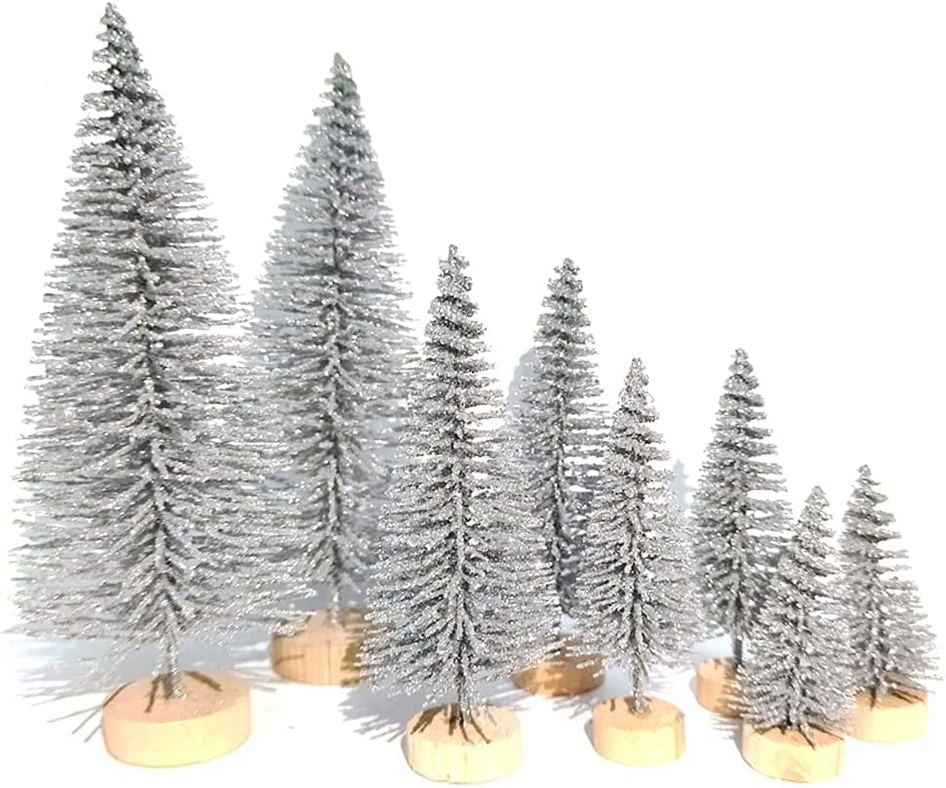 8 Pcs Artificial Mini Christmas Trees, Miniature Pine Trees Sisal Trees ...