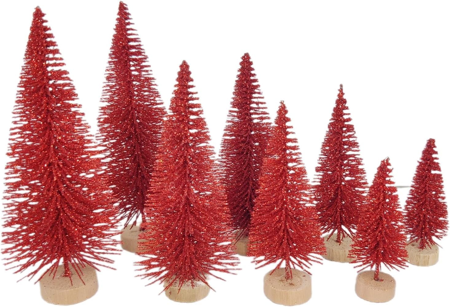 8 Pcs Artificial Mini Christmas Trees, Miniature Pine Trees Sisal Trees ...