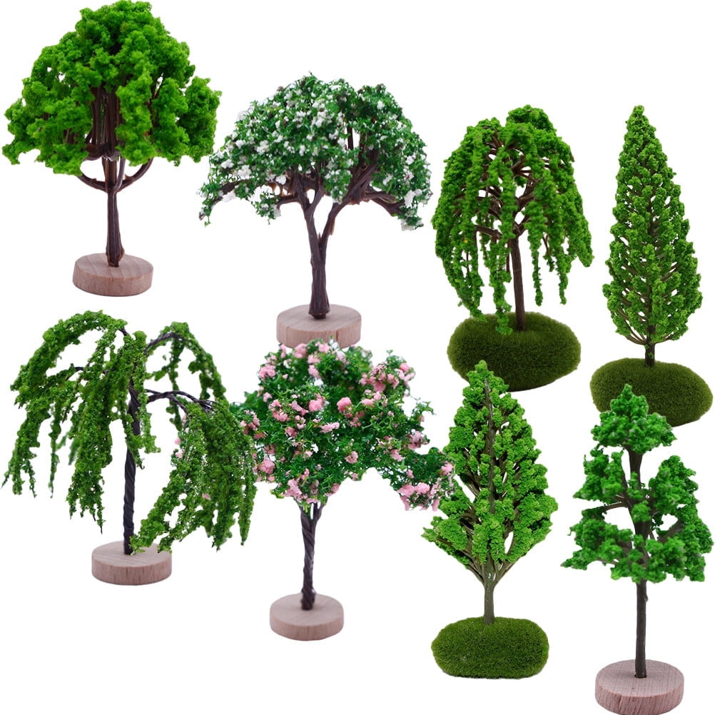 8 Pcs Artificial Tree Garden Decor Mini Tree Model Micro Landscape Tree ...