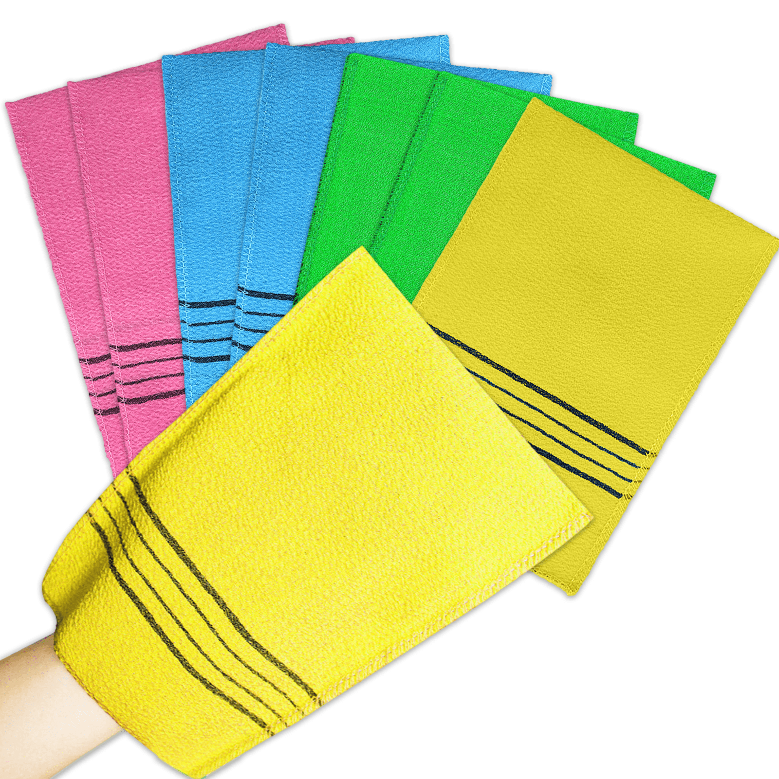 8 Pcs Asian Exfoliating Mitt, Korean Exfoliating Mitt, Dual-Sided ...