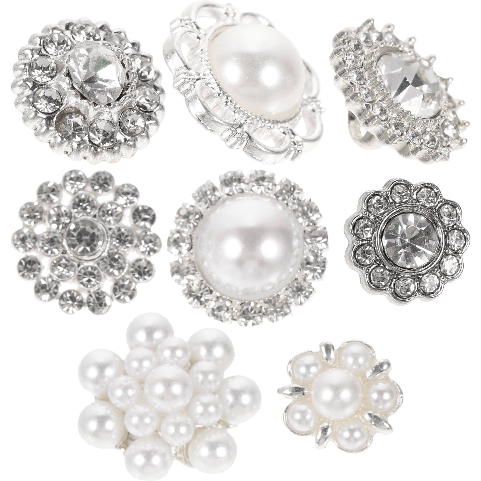 8 Pcs Assorted Size Rhinestone Buttons for Jackets Portable Coat ...