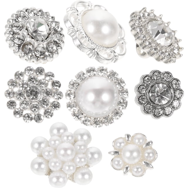 8 Pcs Assorted Size Rhinestone Buttons for Jackets Portable Coat ...