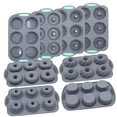 8 Pcs Bakeware Sets Silicone Donut Pans Grey Kitchen Oven Baking Cups ...