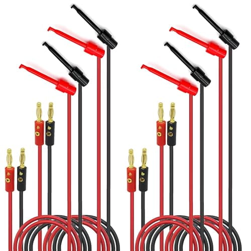 8 Pcs Banana Plug Test Leads 4mm Gold Plated Banana Plugs Test Clip ...