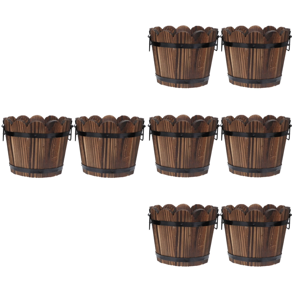8 Pcs Barrel Planter Small Planter Pot Garden Tree Planter Garden ...