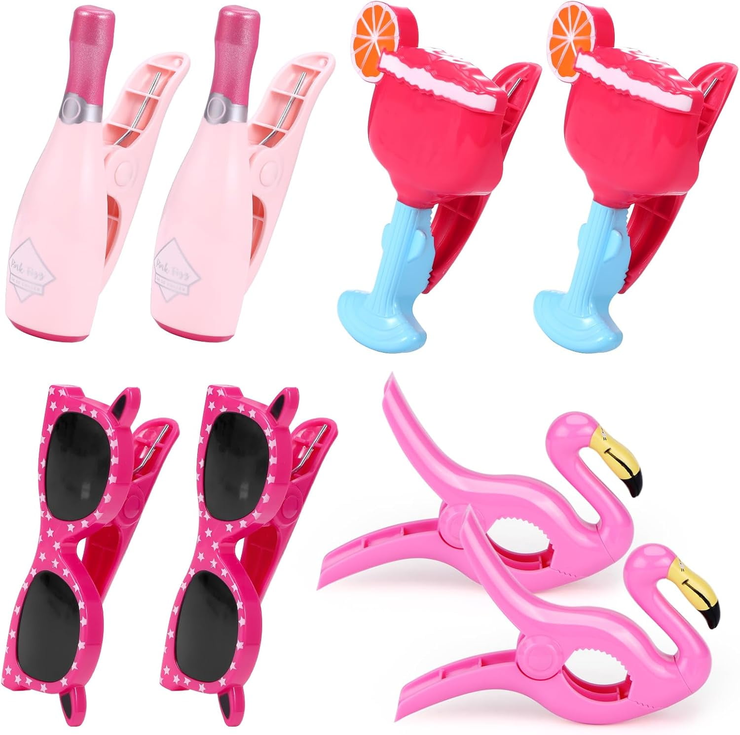 8 Pcs Beach Towel Clips for Beach Chair Flamingo Beach Towel Holders ...