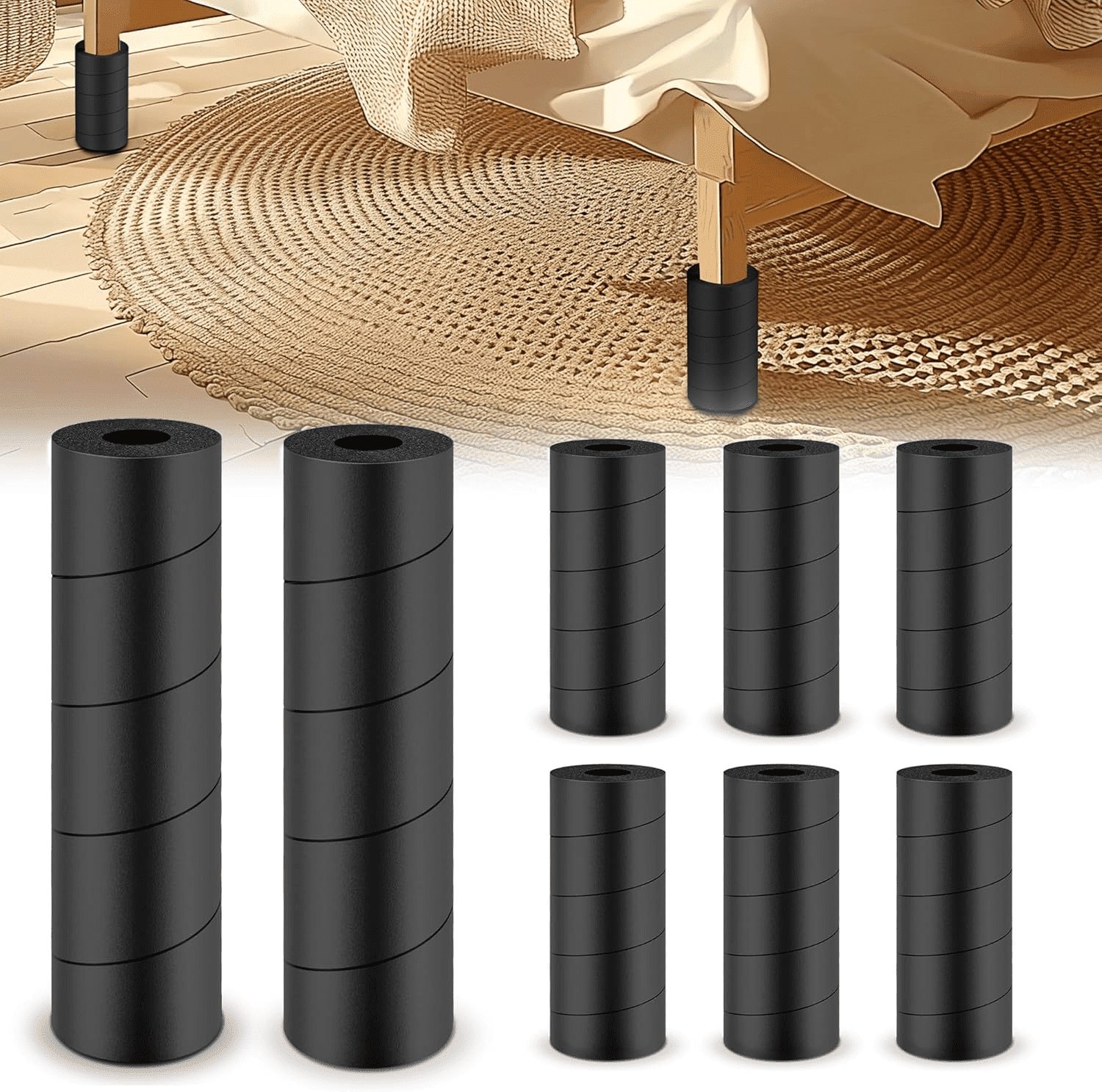 8 Pcs Bed Frame Toe Protectors 6" Bed Frame Leg Covers, Bed Frame Feet ...