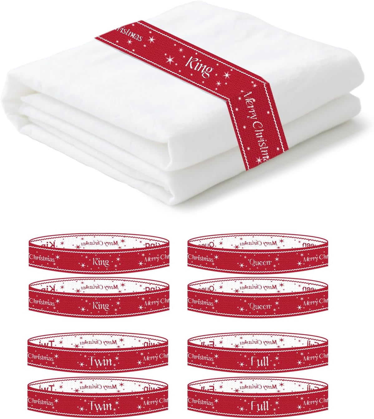 8 Pcs Bed Sheet Organizer Bands, Christmas Linen Sheet Straps Elastic ...