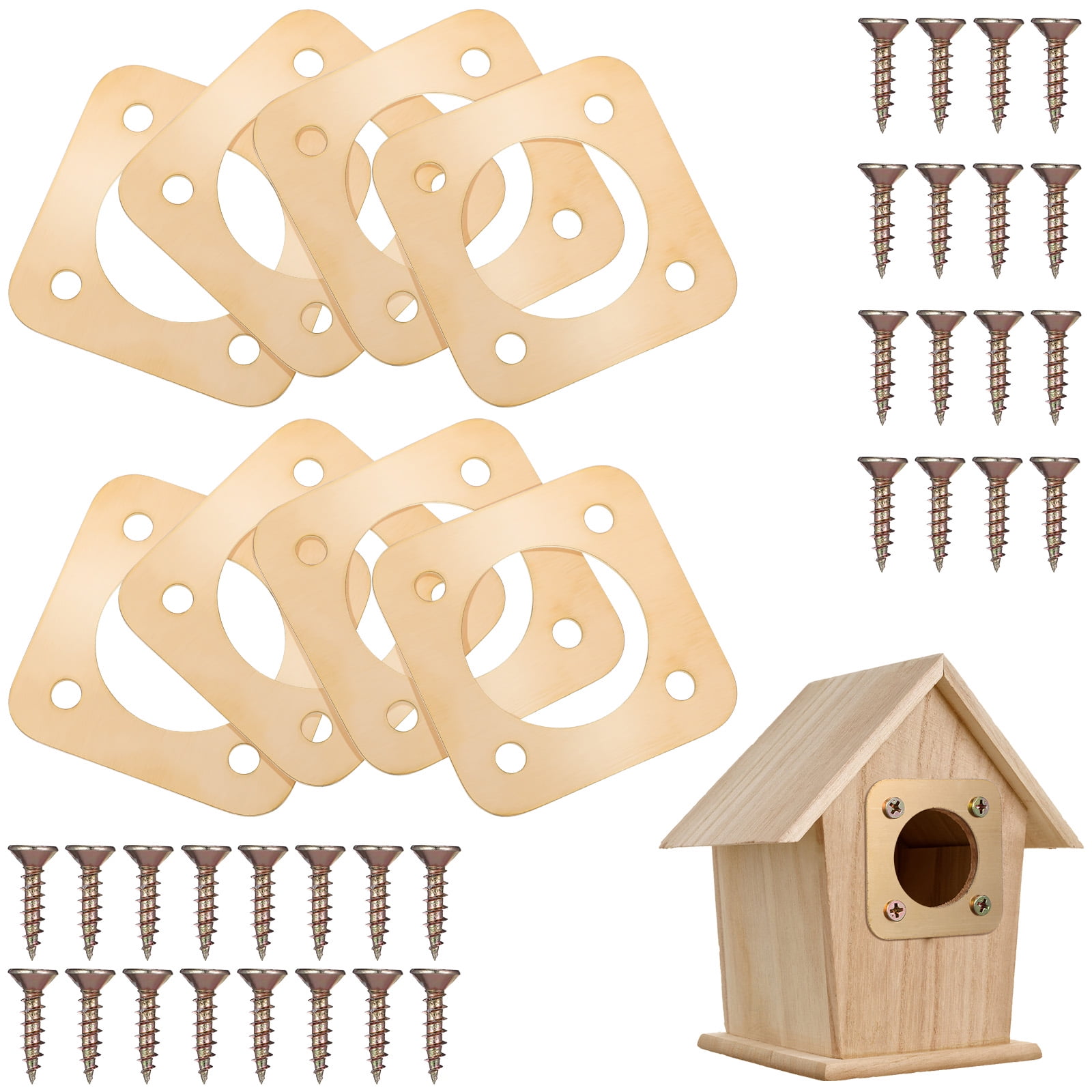 8 Pcs Bird House Protective Cover Guard Plate Metal Protector Predator ...