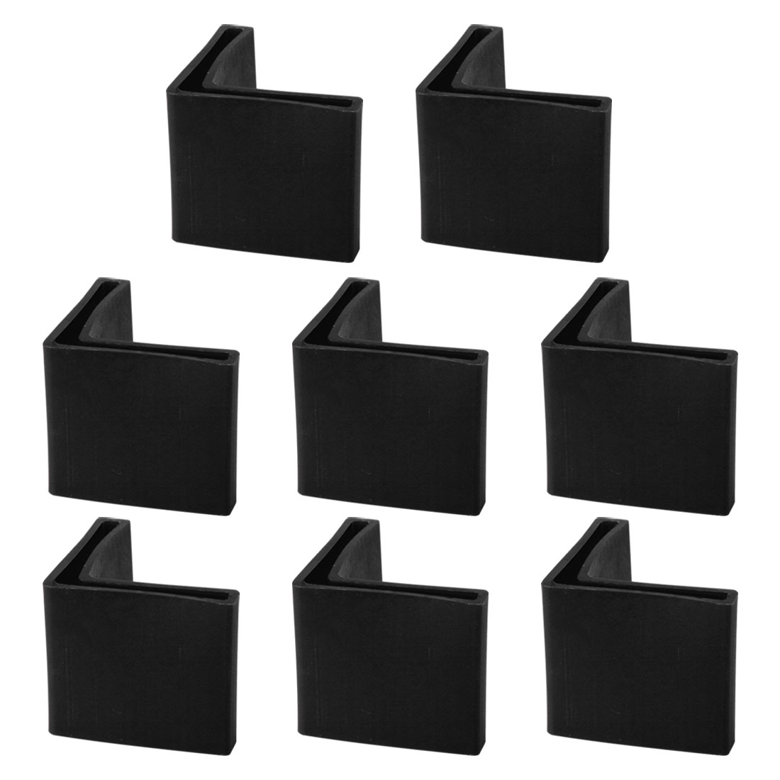 8 Pcs Black Plastic Angle Iron Foot Pad L Shaped Edge Cover Leg Cap ...