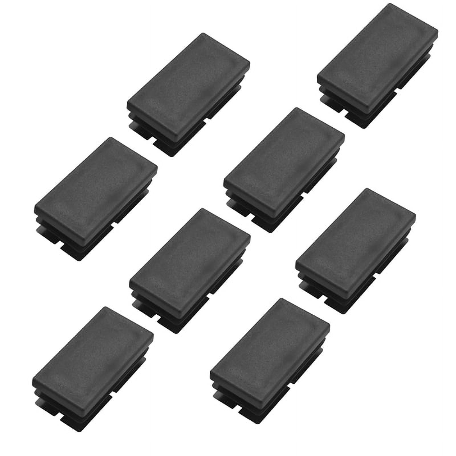 8 Pcs Black Plastic Rectangular Blanking End Caps Inserts 20mm x 40mm ...