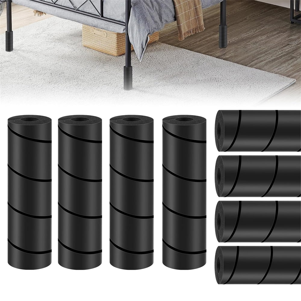 8 Pcs Black Rubber Bed Frame Pads,Bed Leg Toe Protectors,Reusable ...