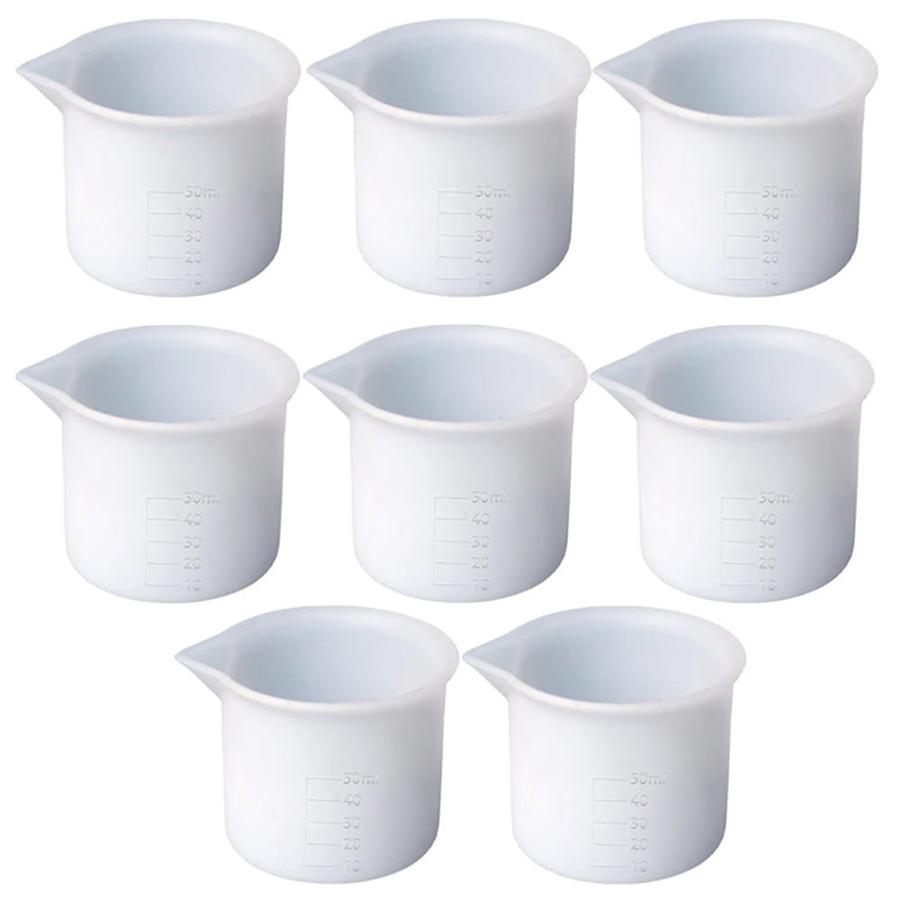 8 Pcs Bowls 50ml Silicone Measuring Cup Measuring Cups 6.6X6CM White ...