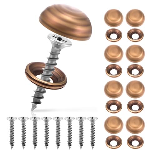 8 Pcs Brass Decorative Screws with Caps, 0.6 Inch Self Tapping Mirror ...