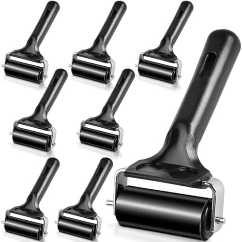 8 Pcs Brayer Roller, Black Rubber Brayer Rollers for Crafting, Vinyl ...